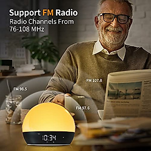 Sunrise Alarm Clock: Gentle Wake Up Light, Speaker, FM Radio