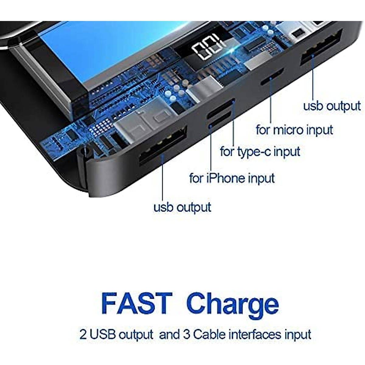 T-CORE Power Bank 10000mAh Portable Charger,Smallest External Battery Lightest Ultra Compact High Speed 2USB Cell Phone Mobile Pack for iPhone Xs 8 7 6 Samsung Galaxy Note S9 iPad Tablet-Black