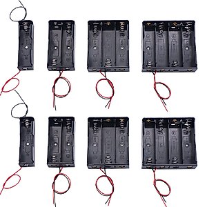 TWTADE 8PCS Battery Holder Case in Series Double 1/2/3/4 Slots 3.7V with Wire Leads for 18650 Battery I-034