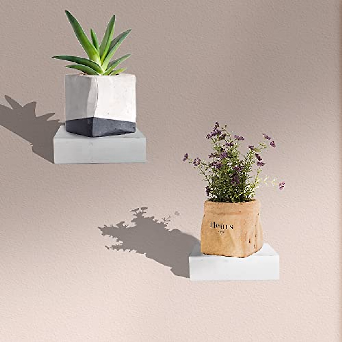 Gyoirzzm Small Floating Shelf, Wooden Hanging Display Floating Wall Shelves for Living Room Bedroom, 4 x 3 1/3-Inch, 3 Pack