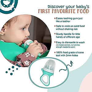 VaBa Du Baby Feeding Set - 10-Pack - Easy Baby Led Weaning - Adjustable Bib, Food Feeder, Utensils, Dish & Suction Bowl with Lid, and Sippy Cup