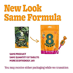 8Greens Daily Lollipops, Natural Tropical Citrus flavor with Real Super Greens, Greens Powder, Gluten-free, Vegan, Non-GMO (10 Count)
