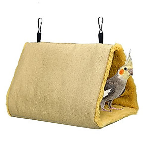 Vehomy Winter Warm Bird Nest Bird Parrot Hammock Swing Fluffy Bird Sleeping Bed Parrot Hideaway Bird Shed Hut House for Cockatiels Parakeet Budgies African Grey Hamster Ferret M