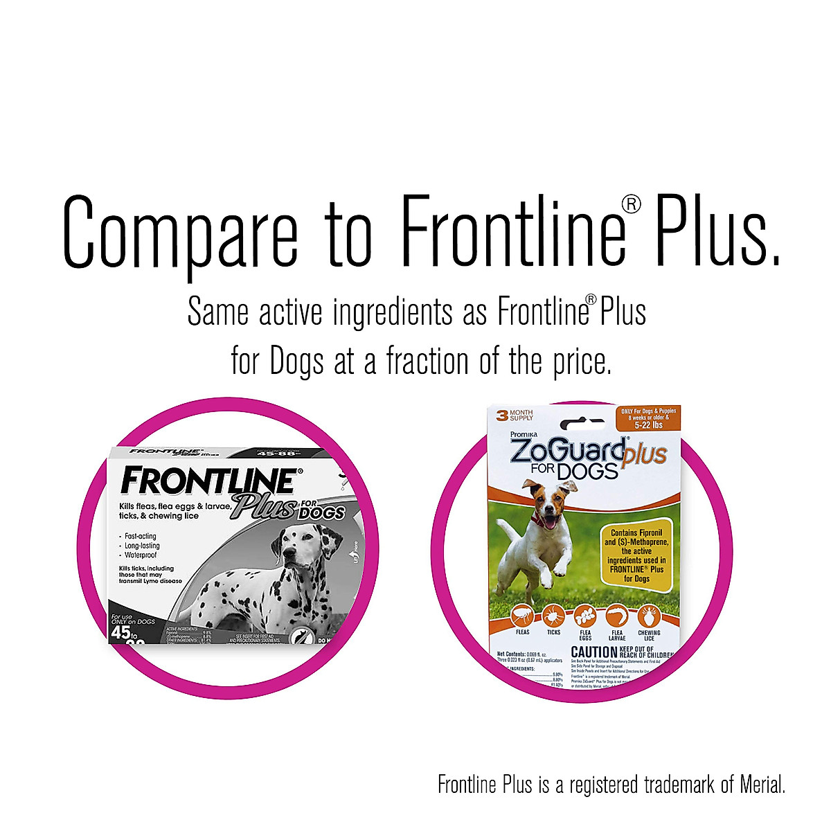 ZoGuard Plus Flea and Tick Prevention for Dogs, X-Large 89-132 lbs, 3 Months, 3 Doses