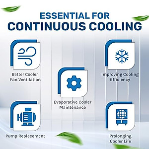 Swamp Cooler Pump - 3100CFM, Evaporative Cooler Pump 3 Pin Connector - 110 GPH Submersible Water Cooling Pump for MC37M, MC37V, MC37A, MFC3600 Evaporative Air Cooler - Replacement Pump by Hessaire