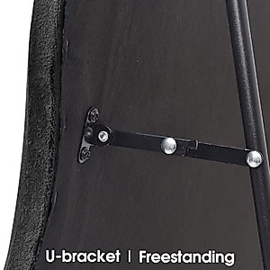 BEVERDY 63" x 24" Full Length Mirror with Stand, Full Length Mirror Wall Mounted, Floor Mirror, Irregular Wavy Mirror, Flannel Wrapped Wooden Frame Mirror, Full Body Mirror, Black