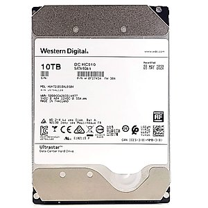 HGST WD Ultrastar 10TB 7200 RPM 256MB Cache SATA 6.0Gb/s 3.5" 512E DC HC510 512e Power Disable Feature Enterprise Hard Disk Drive 0F27454