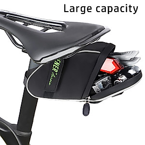 Golener Bike Saddle Bags,Bicycle Seat Pack Bag,Water Resistant Bike Bag,Under Seat Pouch,Cycling Packs for Road and other bikes,Bicycles Storage,Bikes seat accessories for Adults,Kids,Black