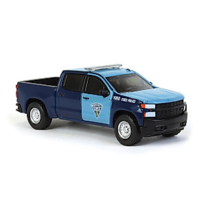 Greenlight Collectibles 1/64 2021 Chevrolet Silverado, Massachusetts State Police, Hot Pursuit Series 42 43000-E