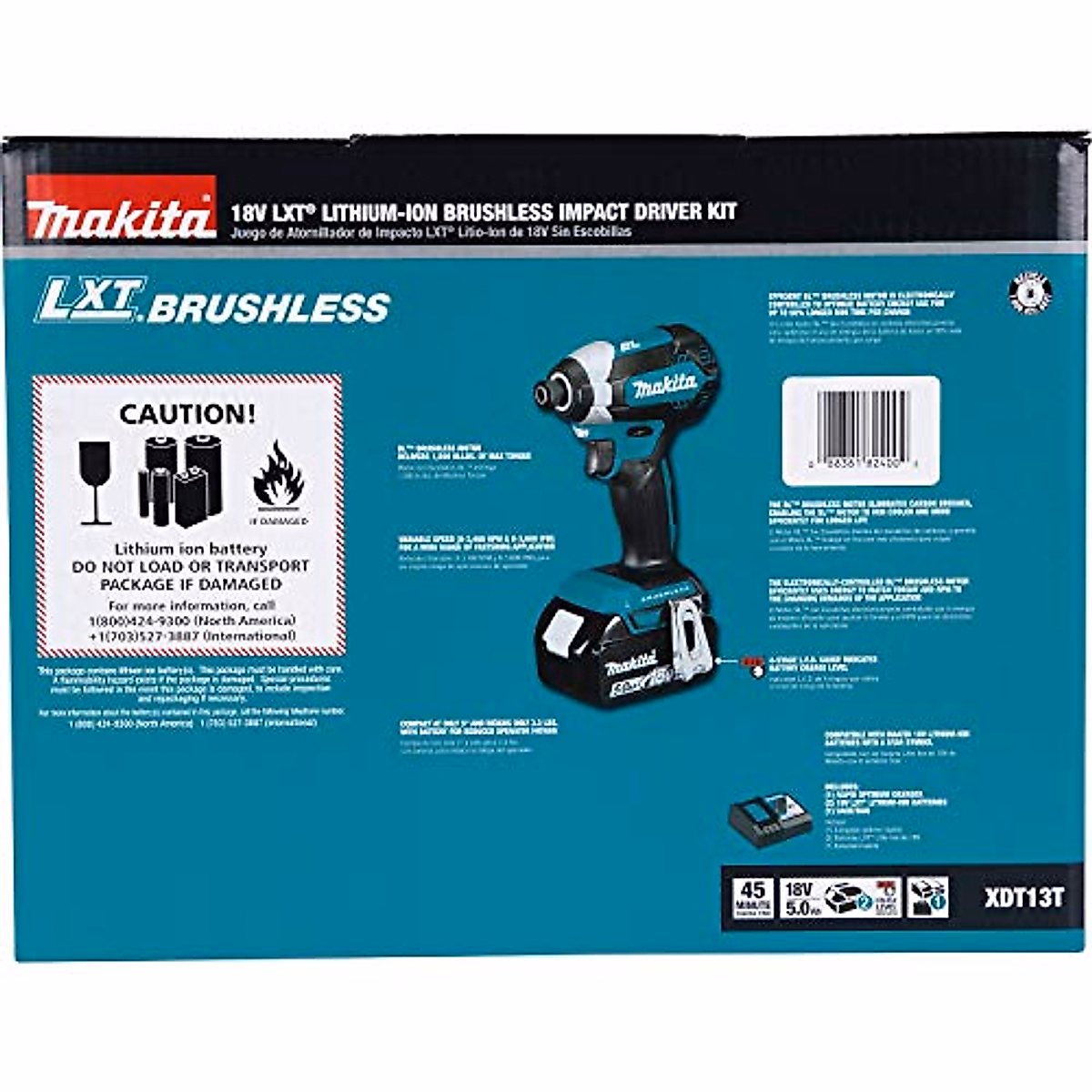 Makita Maktia XDT13T 18V LXT Lithium-Ion Brushless Cordless Impact Driver Kit (5.0Ah)