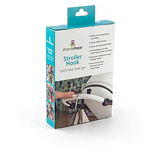 Primo Passi - Large Stroller Hook | 2 Large Stroller Organizer Hook Clip for Purse Shopping and Diaper Bags | Stroller Hanger | Blue