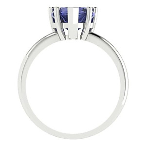 2.1 ct Heart Cut Solitaire Tanzanite Classic Art Deco Wedding Statement Bridal ring Solid 18K White Gold for Women Size 4