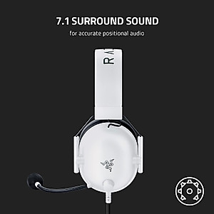 Razer BlackShark V2 X Gaming Headset: 7.1 Surround Sound - 50mm Drivers - Memory Foam Cushion - for PC, Mac, PS4, PS5, Switch - 3.5mm Audio Jack - White