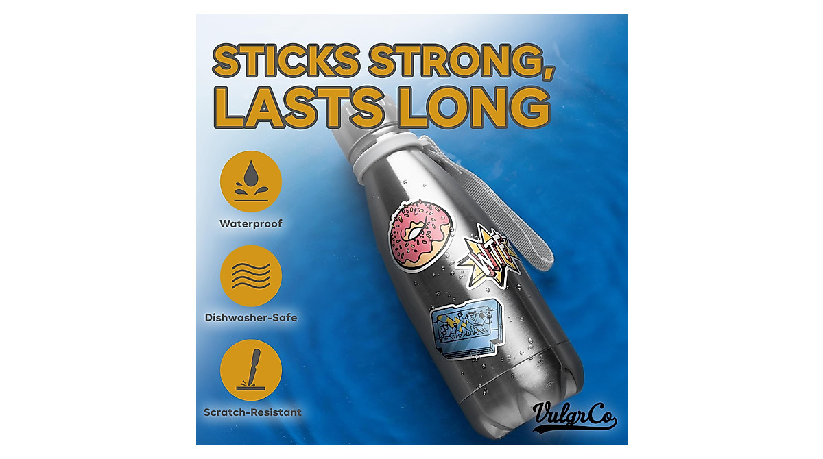 Personalized Vinyl Stickers 120 Pack - Waterproof & Custom Designs