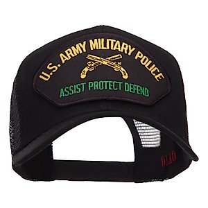 e4Hats.com US Army Military Police Patched Mesh Cap - Black OSFM