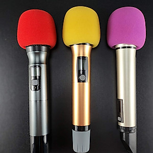 Fielect 2Pcs Microphone Covers Foam Mic Cover Handheld Microphone Windscreen Shield Mic Foam Filter Pink for KTV Broadcasting