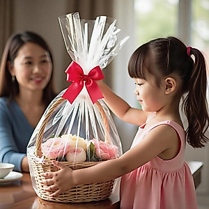 Morepack Cellophane Bags,18x30 Inch 20PCS Cellophane/Cello Wrap for Gift Baskets, Clear Basket Bags