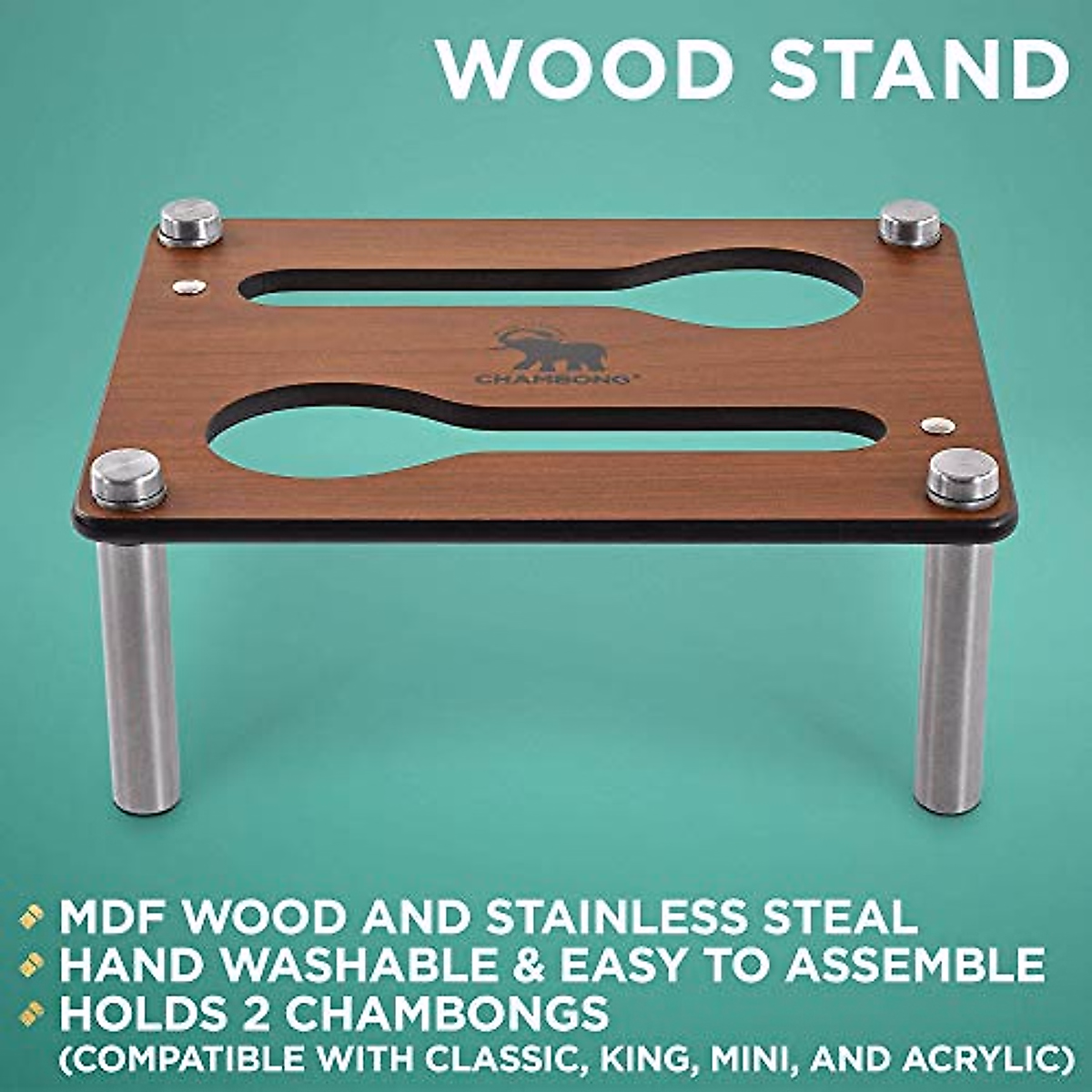 Chambong – Holder for Easy Refills - Premium Wood Stand Holds 2 Pieces