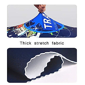 WUJIAONIAO Travel Luggage Cover Spandex Suitcase Protector Washable Baggage Covers (S (for 18-20 inch luggage), TRAVEL)