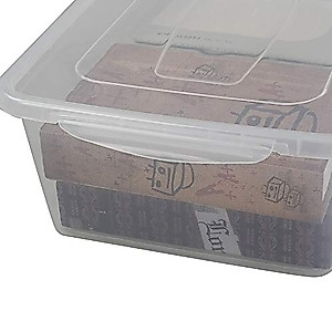 Pekky 15 Quart Plastic Storage Box, Clear Bin Organizer(2 Packs)