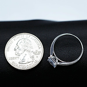 Uloveido 6mm Princess Cut Cubic Zirconia Thick Sterling Silver 925 Wedding Engagement Anniversary Ring for Women 2g Size 8 LJ078