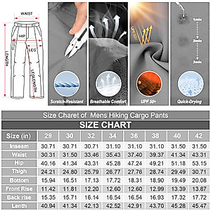 linlon Men's Outdoor Casual Quick Drying Lightweight Hiking Cargo Pants with 8 Pockets,Army Green,38
