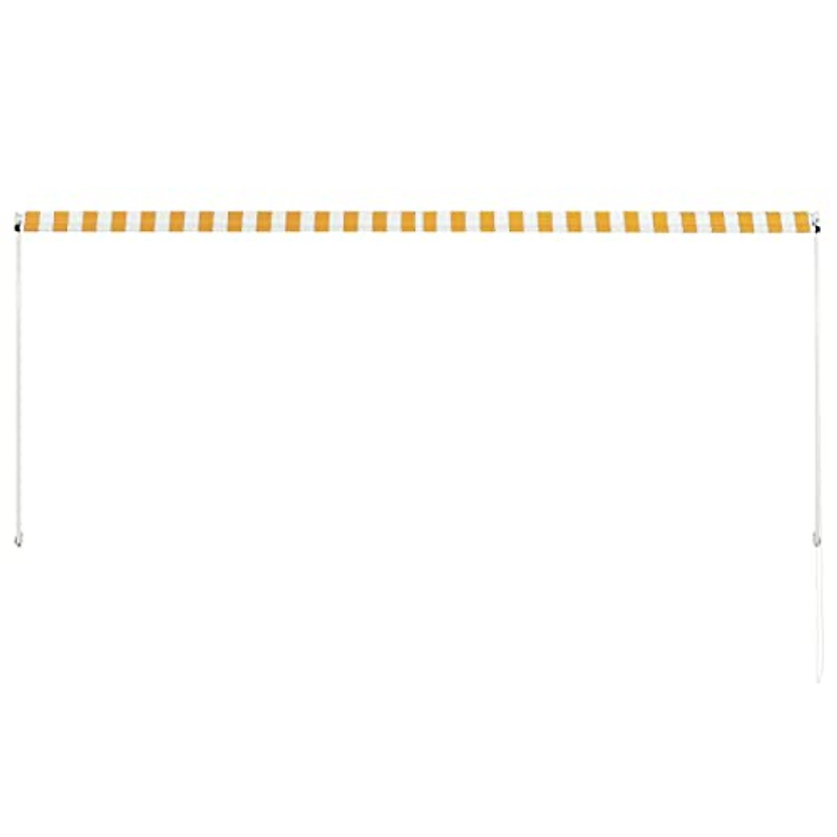 Tidyard Retractable Awning Yellow and White Fabric Window Canopy Front Door Sunshade Shelter Steel Frame for Terrace, Balcony, Garden 118.1 x 59.1 Inches (W x H)