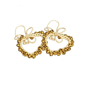 Art of Creation Ghungroo Kathak Dancing Bells Anklet Pair 25+25 Big Bells Anklet Musical Instrument For Classical Bharatnatayam Kuchchipudi Ghungroo From India (50 Bells Gold)