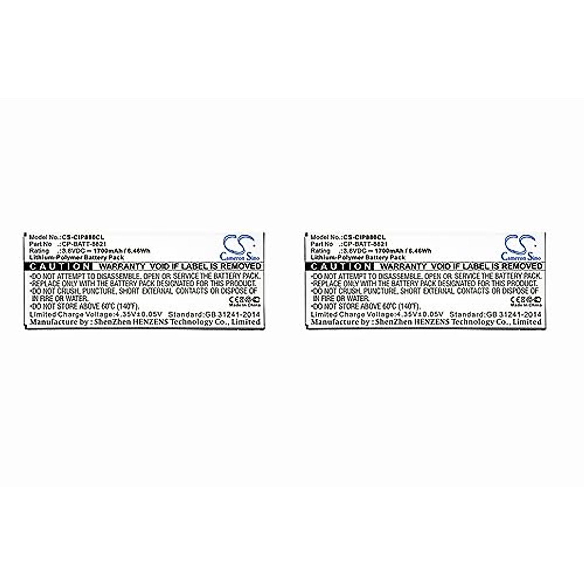 (2 Pack) XSP Battery for Cisco 8800 PN 74-102376-01 CP-BATT-8821 GP-S10-374192-010H 1700mAh