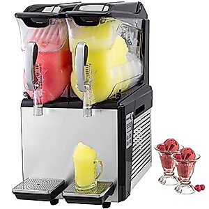 VEVOR Commercial Slushy Machine, 20L Double Tank Slushie Machine, 900W Frozen Drink Machine, Commercial Margarita Smoothies Maker Automatic Cleaning, Slushy Machine for Restaurants Cafes Bars