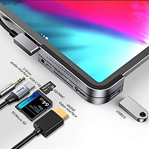 USB C HUB, USB 3.0 Type C HUB to HDMI, 5 Gbps High Speed Multiple Port USB Type-C to HUB with PD, SD, TF Card Reader, Audio, for IP Tablet Pro, MacBook, Laptop,etc