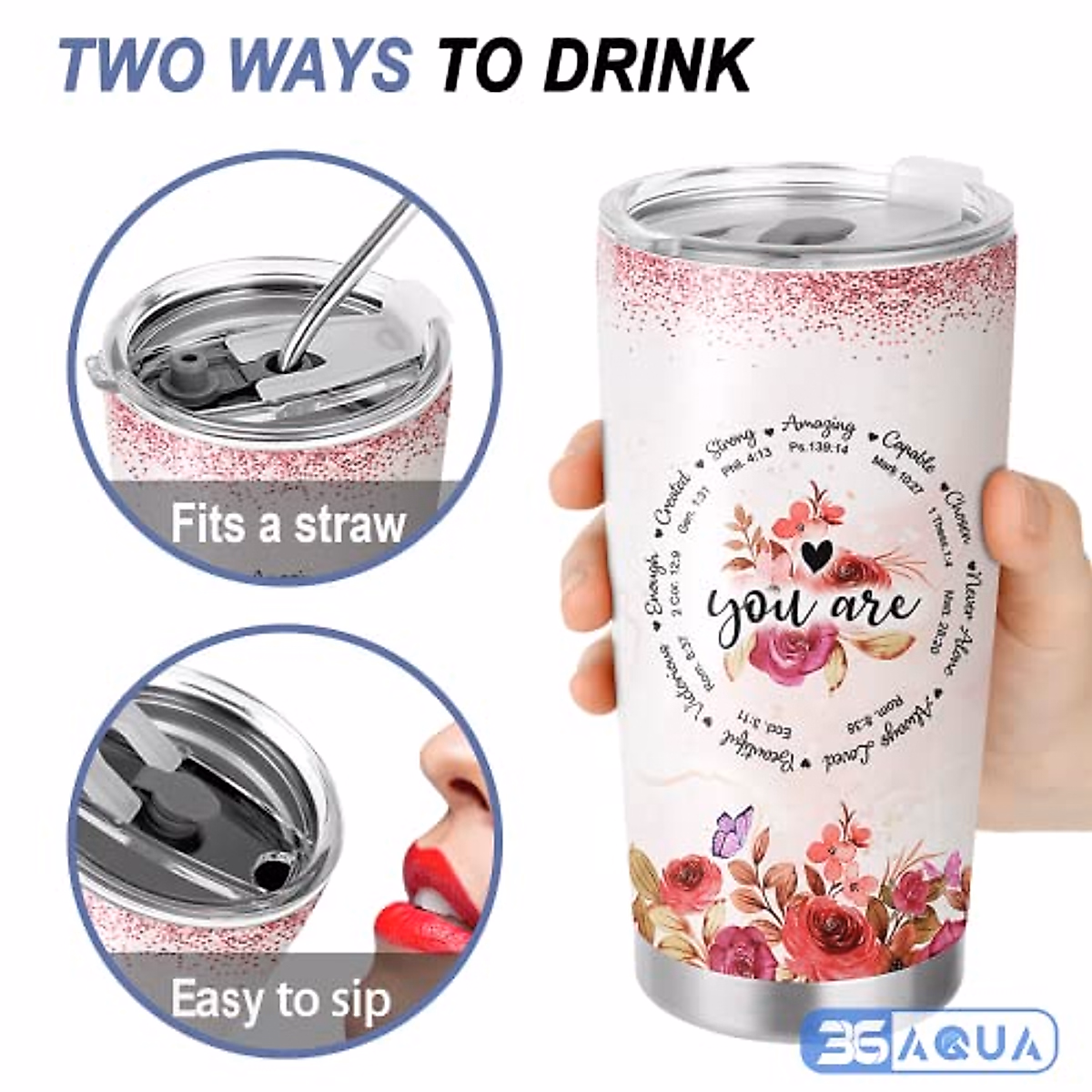 Christian Gifts For Women - Faith Based Gifts , Encouraging Gifts For Women, Biblical Gifts, Spiritual Gifts For Mom, Inspirational Religious Gifts For Women Best Friend Sisters, Christian Tumblers