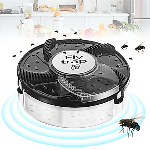 2024 Electric Fly Trap Pest Device Gnat Flying Insect Trap Automatic Indoor Fly Trap Pest Reject Control Catcher Insect Repellents Tools for Garden,Auto,Ranch,Rotate Resueable Catcher(1PCS)