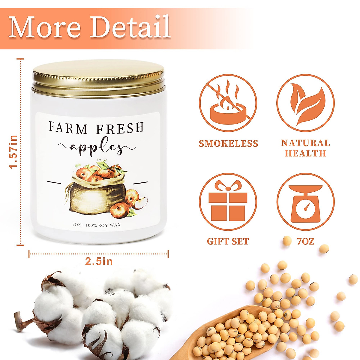 Thanksgiving Fall Scented Candles Set, 2 Pcs 7oz Pumpkin Spice and Apple Cider Candle, Thanksgiving Fall Candle Gifts for Women, Thanksgiving Table Centerpiece, Fall Decorations for Home