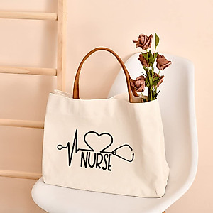 kifasyo Nurse Tote Bag Nurse Gifts RN Nursing Bag for Work, Shopping, Beach, Travel