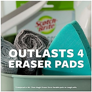 Scotch-Brite Swift Scrub Bath Cleaner Scrubbers, Soap Scum Remover for Cleaning Bathroom, Bathroom Scrubber Pads Safe for Tile, 2 Bathroom Cleaner Scrubbers