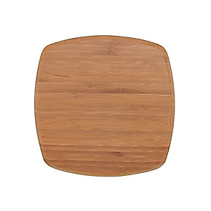 BambooMN 8" x 8" Organic Bamboo Decorative Display Table Top Tea Serving Tray Plate Holder for Coffee Dining Table, Countertop or Kitchen