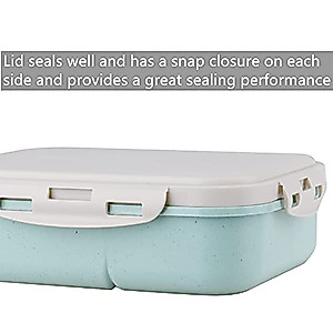 Dicunoy 4 Pack Bento Box, Lunch Box Container with 3 Compartments for Kids, Easy Snack Boxes with Utensils for Dinner, Salad, Toddler, Adults, School, Work