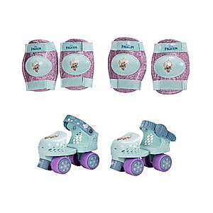 Disney Frozen Junior Skates Includes Knee and Elbow Pads, Size Adjustable Design for Growing Feet