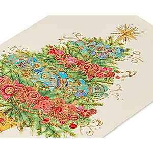 Papyrus Christmas Cards Boxed with Envelopes, May Peace and Happiness Be Yours, Christmas Tree (12-Count)