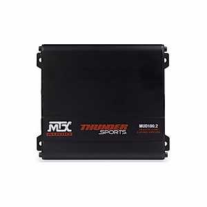 MTX MUD100.2 Mud Series 200 Watt RMS 2 Channel Class D Compact Weatherproof Outdoor Powersports ATV UTV Motorcycle Sound System Stereo Amplifier Kit
