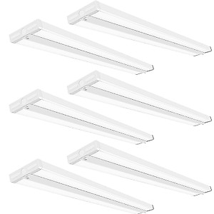 ANTLUX 4FT LED Wraparound Light Fixture 50W Ultra Slim Shop Light for Garage, 5500lm, 4000K, 4 Foot LED Light Fixtures Ceiling Mount for Garage, Kitchen, Office, Gym, Fluorescent Replace Ment, 6 Pack