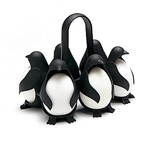 Penguin 3-in-1 Cook, Store and Serve Egg Holder. Easy-to-use Penguin-Shaped Boiled Egg Cooker Boiler for Making Hard or Soft Boiled Eggs. 6 Eggs Capacity