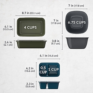 Bentgo® Prep 60-Piece Variety Meal Prep Kit - Reusable Food Containers 1-Compartment Trays, Prep Bowls, & Snack Boxes for Healthy Eating - Microwave, Freezer, & Dishwasher Safe (Rich Shades)