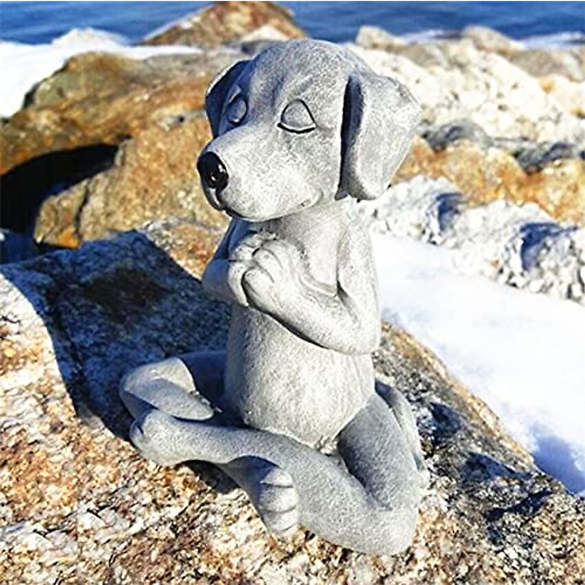 EatingBiting 4.7" Meditation Dog Statue Yoga Dog Garden Decor Buddha Art Sculptures Home Ornament Garden Decoration, Home Decoration (Meditation Dog Statue, Dog Buddha