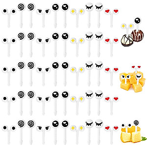 50 Pieces Assorted Cartoon Eyes Fruit Fork, Reusable Toothpick Decoration Fruit Fork Decoration Food Picks for Dessert Fruit Pastry Party