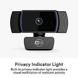 MEE audio C6A 1080p HD Webcam with Microphone, Autofocus, Low Light Correction, 360° Rotation; USB Streaming Web Camera for Video Calling via Zoom/Hangouts/Skype on Computer PC Mac Laptop Desktop