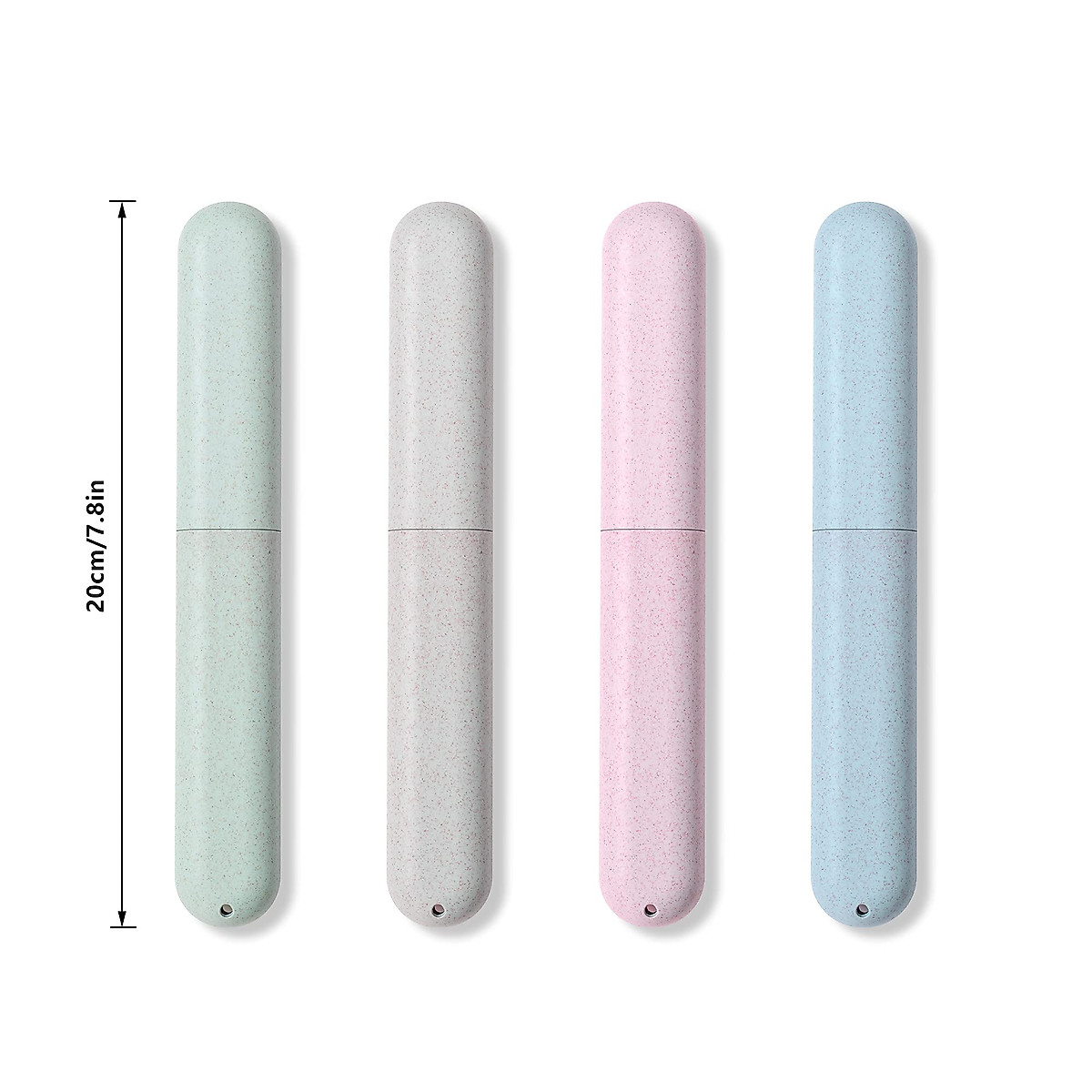 Yunking 8 Pack Travel Toothbrush Case Plastic Portable Toothbrush Holder for Travel, Business, Home, Camping, School