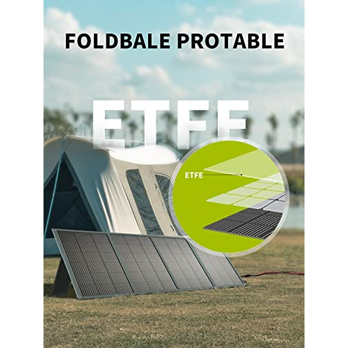 POWERWIN PWS220 220watt Foldable Solar Panel, Complete with Adjustable Kickstand, Waterproof Ip65 & Durable for Off The Grid Living