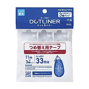 Kokuyo Ta-D4500-08NX3-1P Tape Glue Dot Liner Compact Refill Tape, 3 Pieces